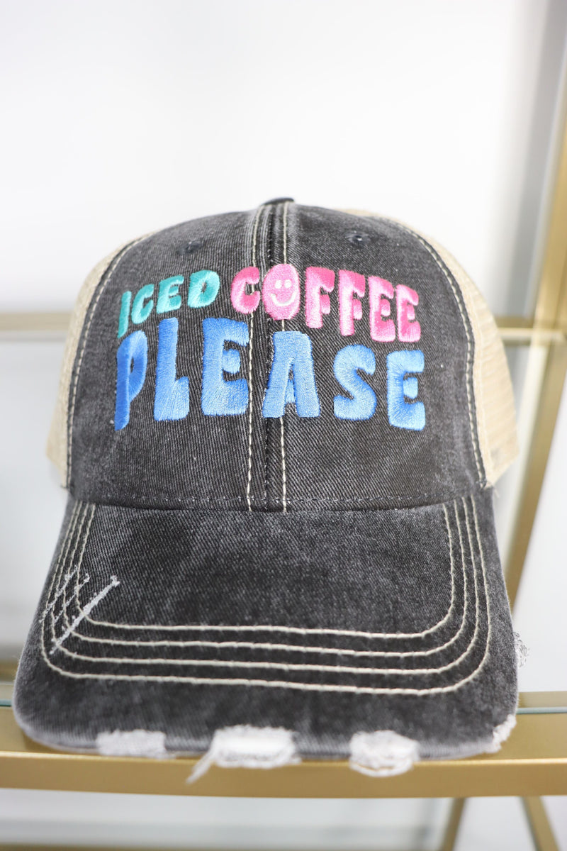 Iced Coffee Please Trucker Hat – Simply Threads Boutique